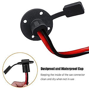 mankk 1FT 12AWG SAE Power Socket Sidewall Port SAE Quick Disconnect Universal Flush-Mountable Connector with 4 Screws for Connect Solar Panel,Solar Generator Battery Charger M-V-012