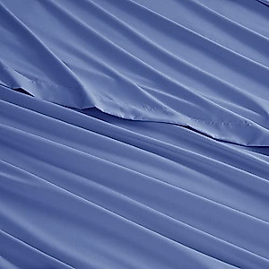 Nestl Split King Sheets for Adjustable Beds - 5 Piece Split King Sheets Set, Deep Pocket, Hotel Luxury, Extra Soft, Breathable and Cooling, Calm Blue Split King Bed Sheets