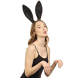 Funcredible Black Bunny Ears - Bunny Ears Headbands - Bendable Bunny Ears - Bunny Rabbit Cosplay Costume Accessories for Kids and Adult