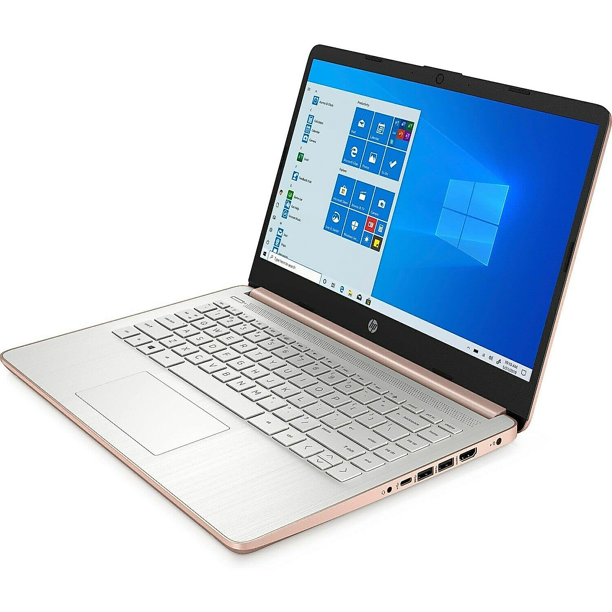 HP Stream 14 HD Touchscreen Display, Intel Celeron N4020 Dual-Core Processor, 16GB DDR4 Memory,128GB Storage (64GB eMMC+64GB Card), Bluetooth,1-Year Microsoft 365, Win11S,Rose Gold | NoCo Bundle