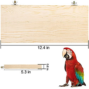 Okllen 3 Pack Bird Perch Stand, Parrot Wood Platform, Natural Wooden Perch Toys Playground Cage for Conure, Chinchilla, Parakeet, Budgie, Cockatiel