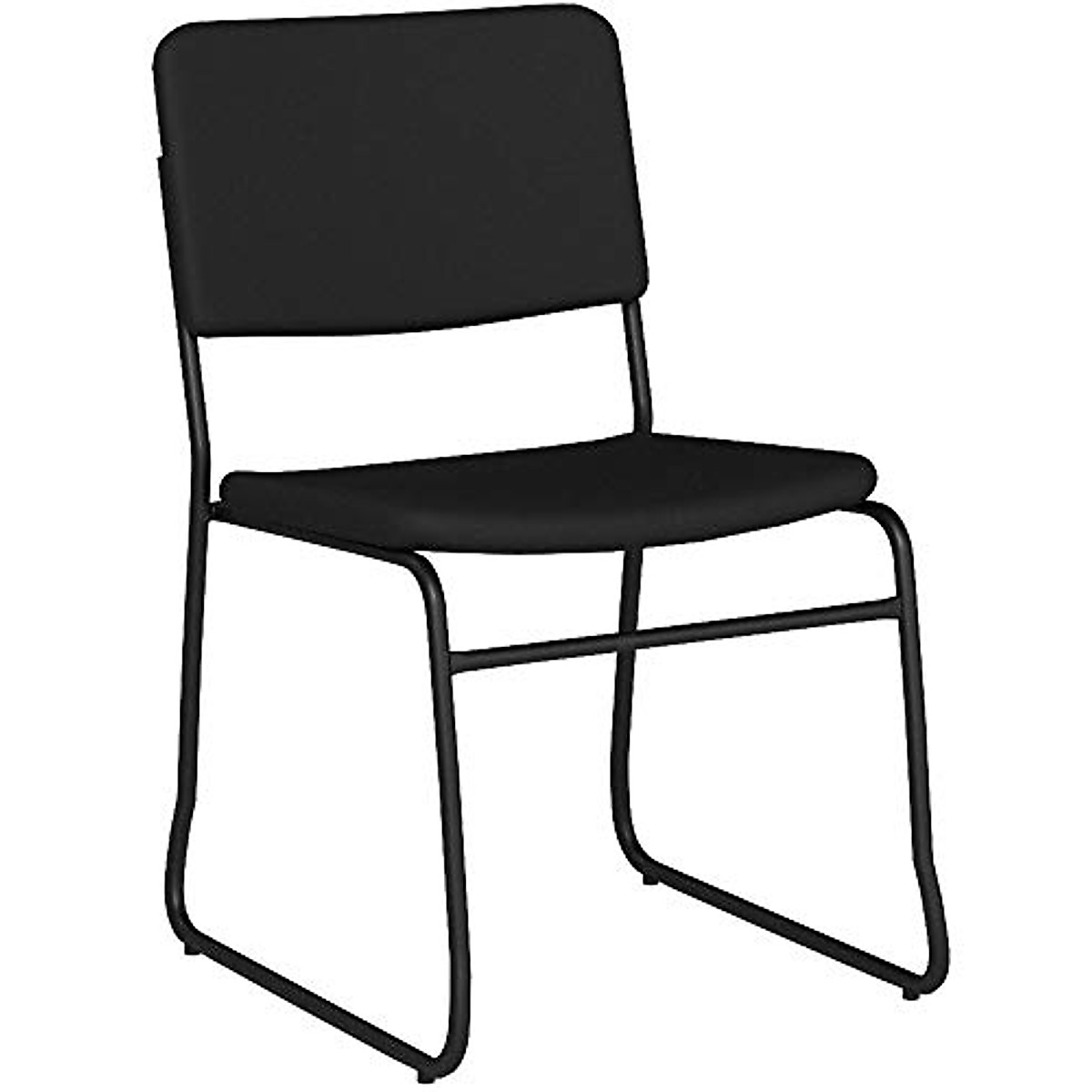 Flash Furniture 4 Pk. HERCULES Series 1000 lb. Capacity High Density Black Vinyl Stacking Chair with Sled Base
