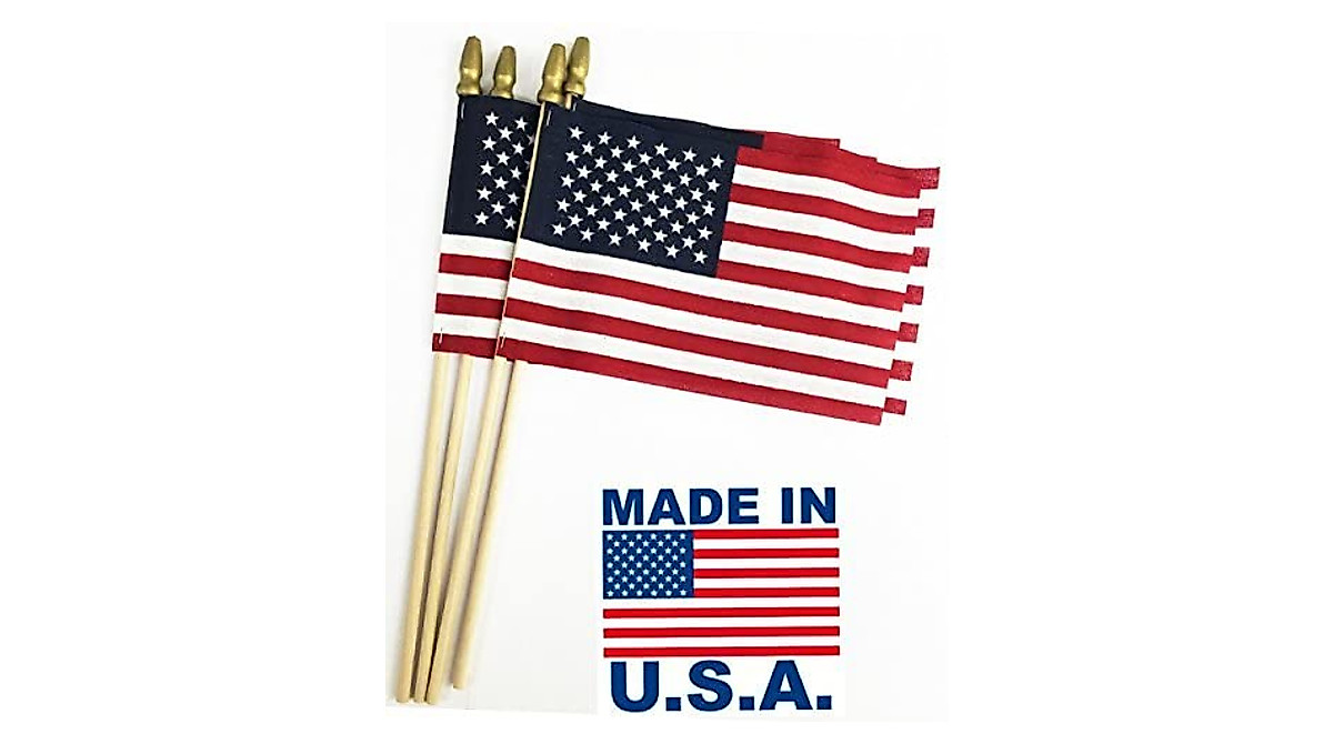 Celebrate with US-Made American Flags - Pack of 12 4x6 Inches