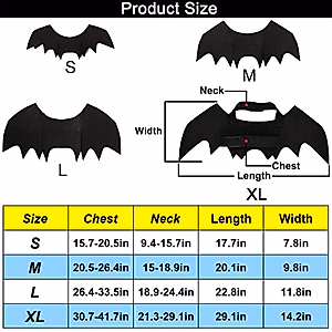 Brocarp Dog Bat Costume, Halloween Pet Costumes Dog Bat Wings, Cosplay Cat Dog Costume Party Clothes Funny Outfit Cool Apparel for Small Medium Large Dogs Cats (XL)
