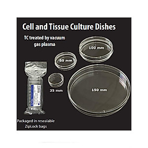 Cell Culture Dish, Cell Culture Dishes 150 x 20mm, 5 per Sleeve, 100 Dishes/Unit, Tissue Culture Treated Dish, Growth Area: 143.0cm2