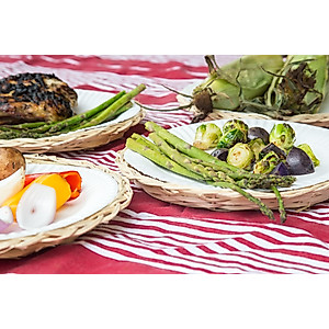 Fox Run Brown Wicker Paper Plate Holders, 9.75 x 9.75 x 0.5 inches