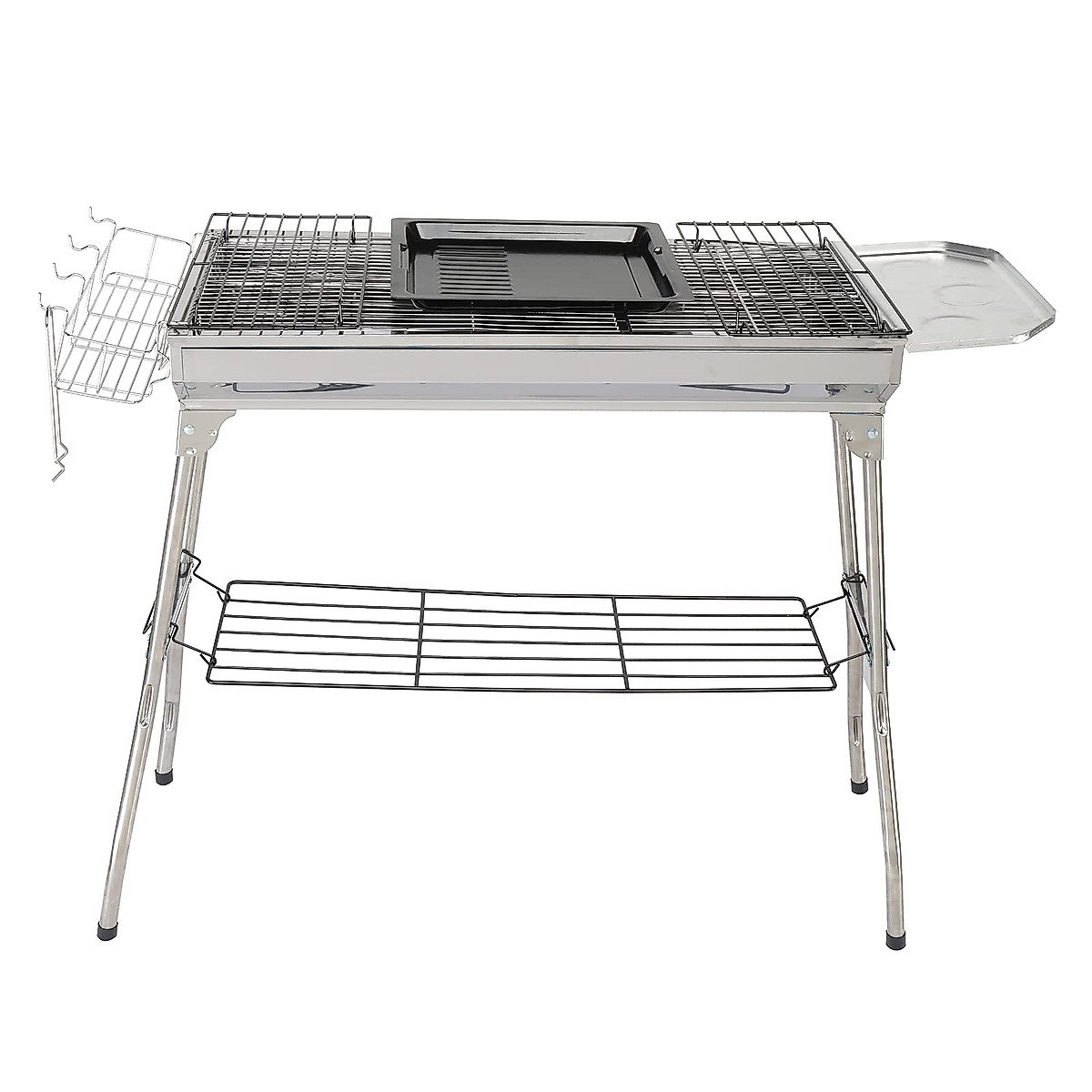 Mini Portable Stainless Steel Grill Portable Folding Charcoal Grill Outdoor BBQ for Camping, Picnics, Backyard Barbecues, Easy Setup, Storage Portable Charcoal Grill for Camping 100 x 31 x 71cm