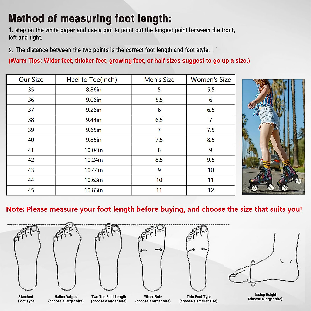 Women's Roller Skates Light Up Wheels, Leather Adjustable Double Row Roller Skates Illuminating Derby Skates Illuminating for Teens and Youth (Lightning Black Flash Wheel,8.5)