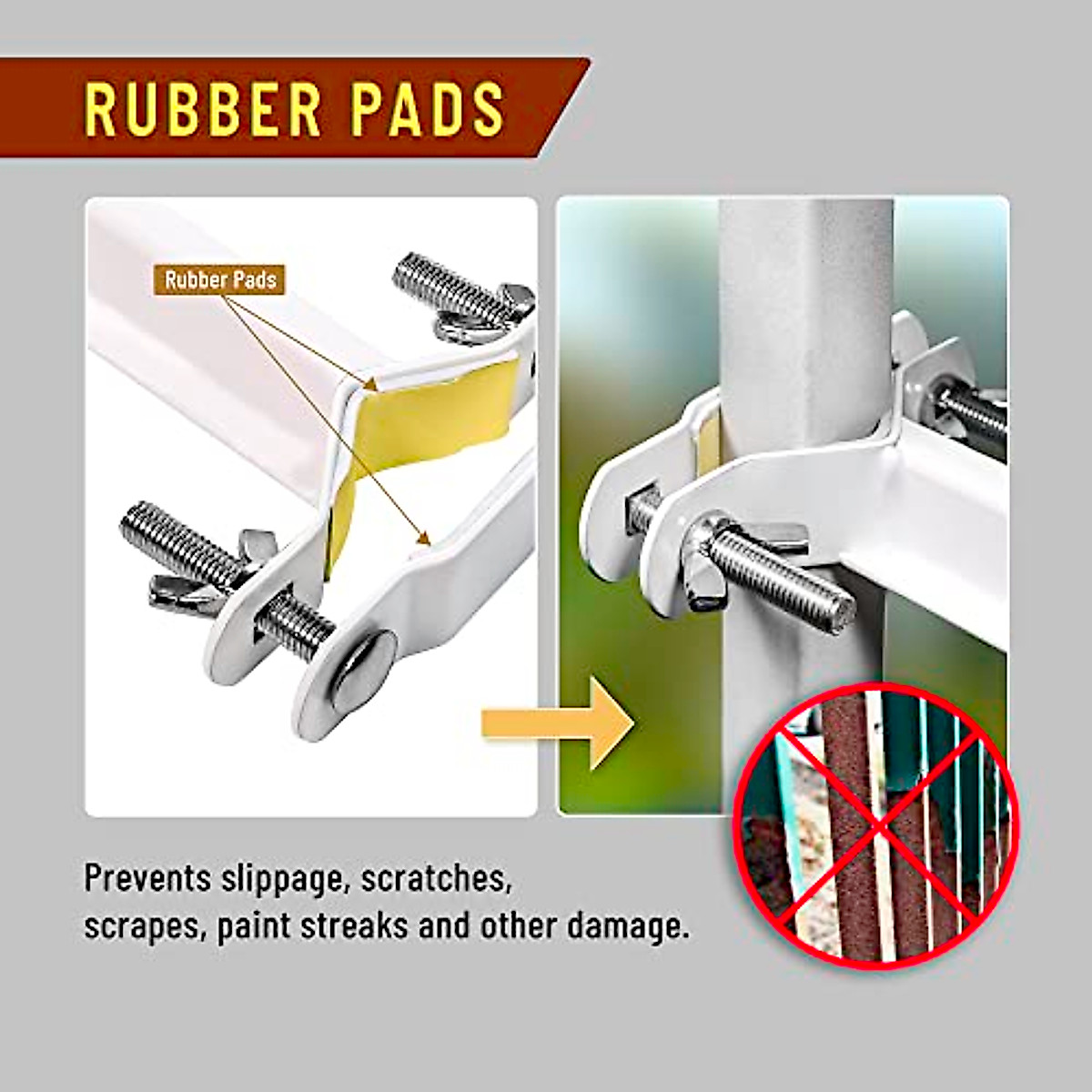 Vinazone Patio Umbrella Holder, Heavy Duty Deck Umbrella Mount, Umbrella Holder for Deck Railing, Deck Mount Umbrella Holder, Umbrella Deck Mount, Umbrella Clamp for Fence, Railing, Deck- 2Pack -White