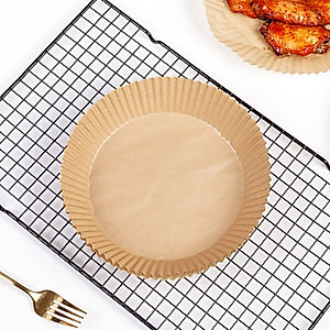 Hemoton 50pcs Air Fryer Oil Grill Accesories - Liners Silver Oyster Shell Ferris Wheel Photo Frame Wood Round Food Steamer Mats Bbq Accessories Cookie Cake Paper Household Baking Supplies