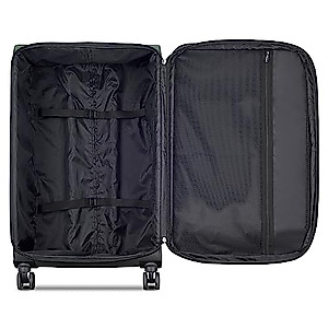 DELSEY Paris Sky Lite Softside Expandable Luggage with Spinner Wheels, Black, Checked-Large 28 Inch