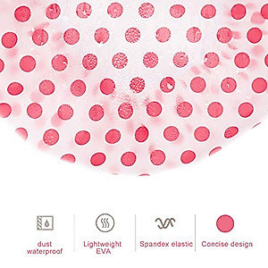 Keeygo 6 PCS Shower Caps, Large Reusable Elastic 100% Waterproof Bathing Hair Cap for Women Beauty, Hair Spa, Home Hotel Travel Use