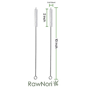 2 Drinking Straw Cleaning Brush LONG - Bristle Cleaner for Stainless Steel Drink Straws Heavy Duty Brushes For Washing Glass Silicone Metal Straws Tea Pot Spout Mini Micro Bottle