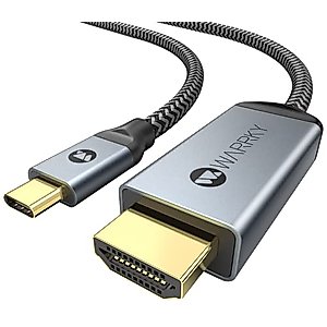 Warrky USB C to HDMI Cable 4K, 3.3ft [Braided, High Speed] Thunderbolt 3 to HDMI Adapter Compatible for New iPad, MacBook Pro/Air, iMac, Galaxy S20 S10 S9 S8, Surface, Dell, HP