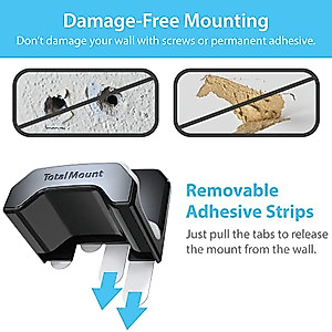 TotalMount Gaming Headset Hangers – Include Removable Adhesive Strips for Easy, Damage-Free Wall, Desk, or PC Mounting (Black Headphone Hooks with Premium Silicone Cradles – Two Pack)