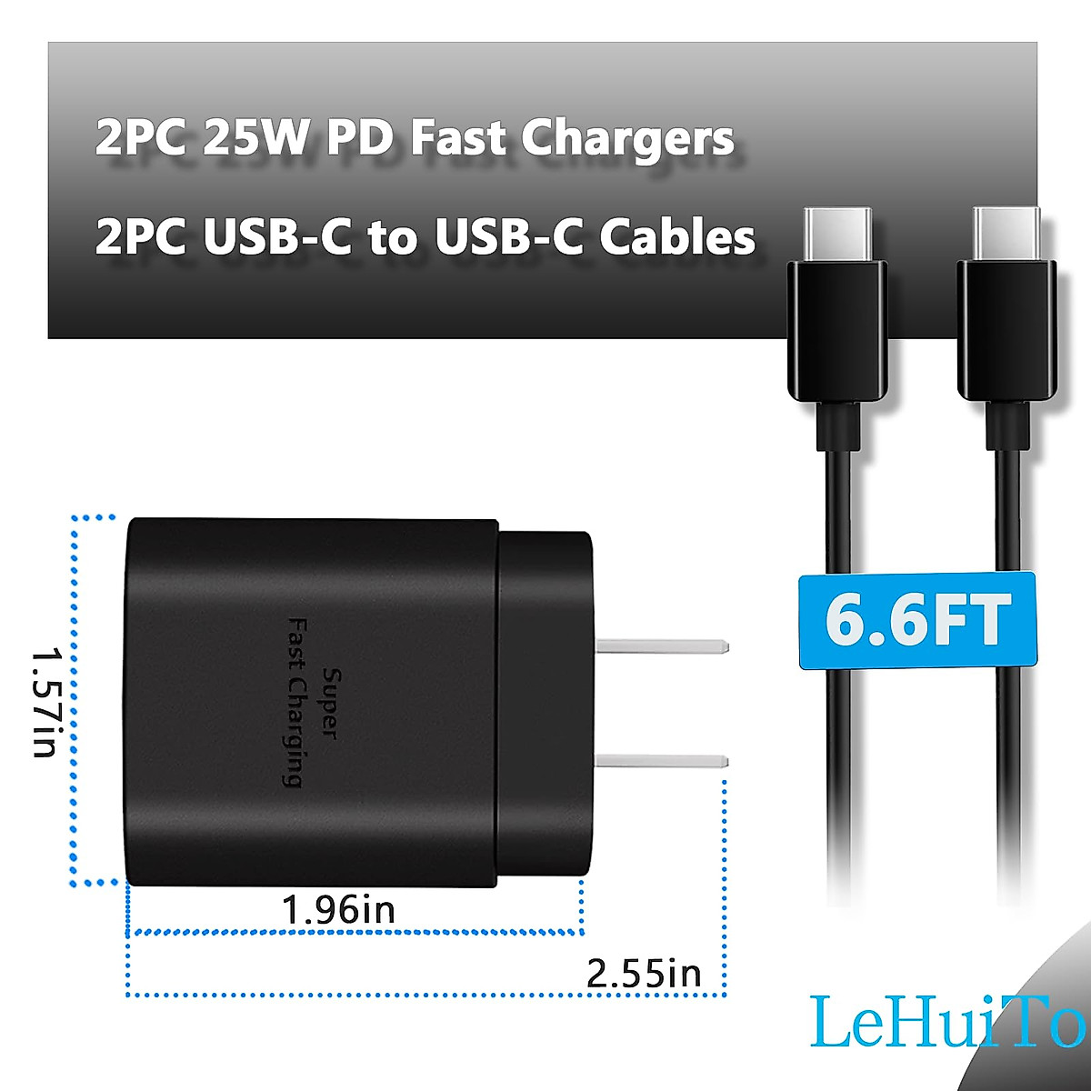 25W USB-C Super Fast Charger for Samsung Galaxy,Type-C Android Phone Charger Block with 6.6FT Fast Charging Cord for Galaxy S23 Ultra/S23/S23+/S22/S21/S20/Note 10/20/Z Fold/Flip/A13/A14/Pixel/moto