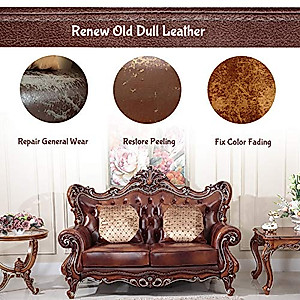 NADAMOO Dark Brown Leather Recoloring Balm with Mink Oil Leather Conditioner, Leather Repair Kits for Couches, Restoration Cream Scratch Repair Leather Dye for Vinyl Furniture Car Seat, Sofa, Shoes