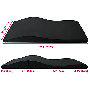 XOLLOZ | Curved Mattress (28 in) + Pillow | Curved Memory Foam Lash Bed Pillow With Neck And Back Support | Curvy High Density Massage Bed Topper with Soft Touch Short Plush and Egonomic Design