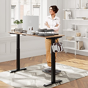 Meilocar Height Adjustable Electric Standing Desk, Sit Stand Computer Desk with Memory Controller, Home Office Desk Computer Workstation 48" x 24" Tabletop (White Top + White Frame)