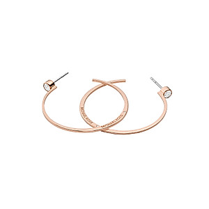 Michael Kors Stainless Steel and Cubic Zirconia Hoop Earrings for Women, Color: Rose Gold (Model: MKJ7905791)