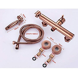 MINJING Bathroom Bidet Sprayer Rose Gold, Handheld Bidet Sprayer for Toilet, Single Handle Wall Mount Heated Bidet Faucet, Bidet Attachment