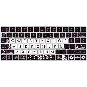 Cute Keyboard Cover Skin for Apple iMac Magic Keyboard 2nd Gen (Model: A1644) Without Numeric Keypad, Silicone Protective Skin, Sun and Moon