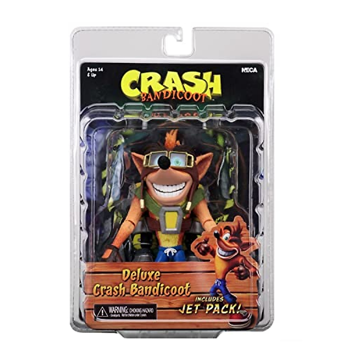 NECA - Crash Bandicoot 7" Scale Action Figure ? Deluxe Crash with Jetpack
