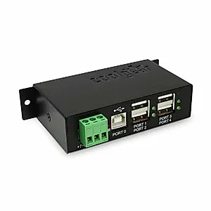 Industrial 4 Port USB 2.0 Powered Hub with Power Adapter for PC-MAC