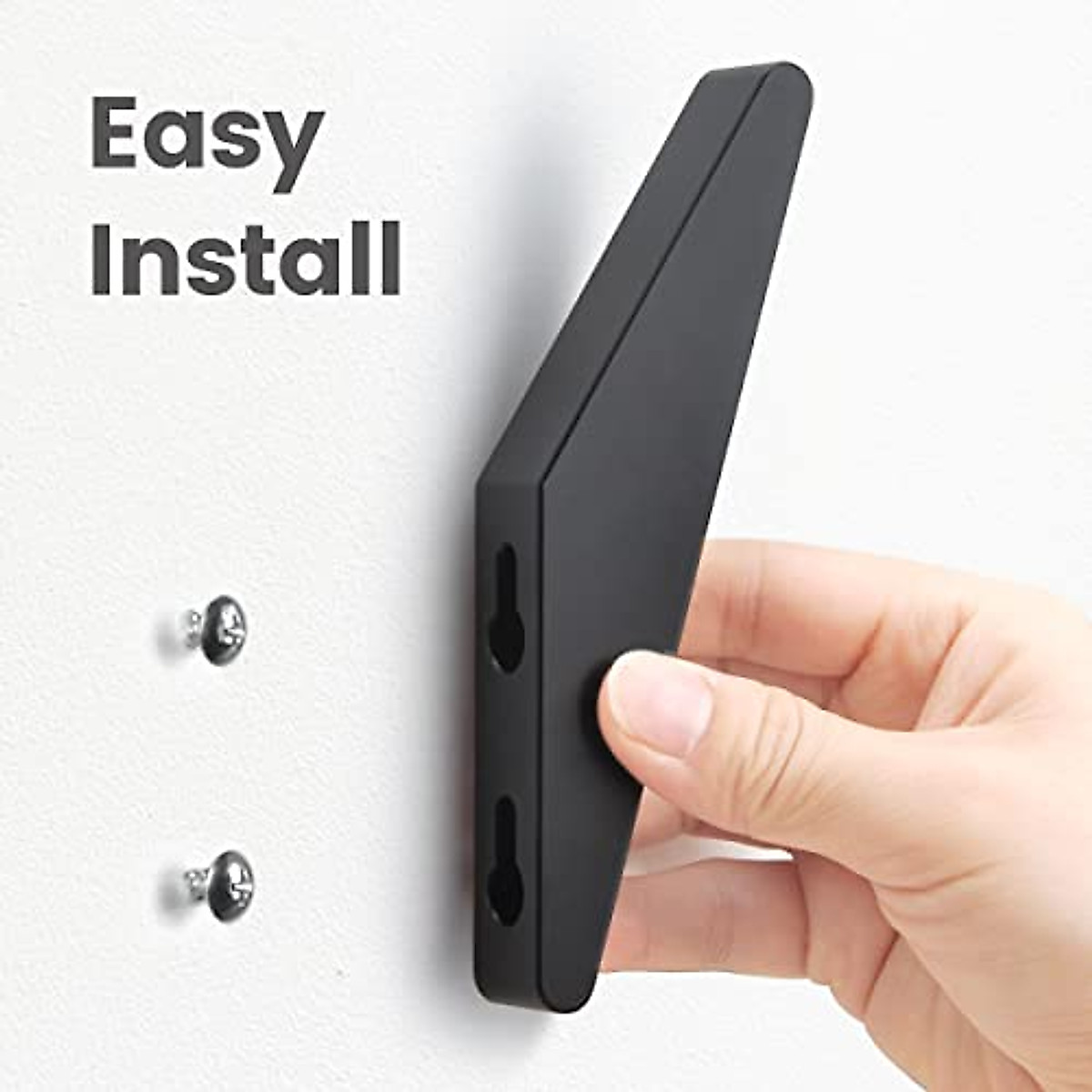 COCOYA 4Pack Metal Wall Hooks, Minimalist Coat Hooks Matte Black Simple Modern Easy Install Wall Mount Heavy Duty Aluminum Mid Century Entryway Bathroom, for Hanging Hat Purses Backpack Towel