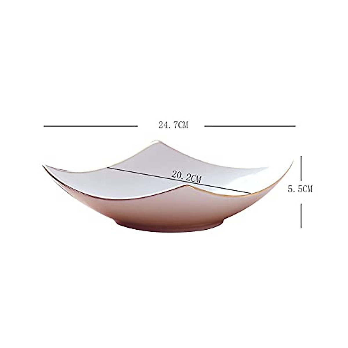 OUSIKA Plates 24.7 * 20.2 * 5.5cm Ceramic Square Dinner Plates, Dining Party Restaurant Serving Dish for Steak, Pizza, Salad, Pasta, Set of 4 Plate