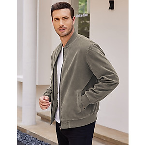 COOFANDY Mens Varsity Bomber Jacket Casual Lightweight Jackets Vintage Suede Coat