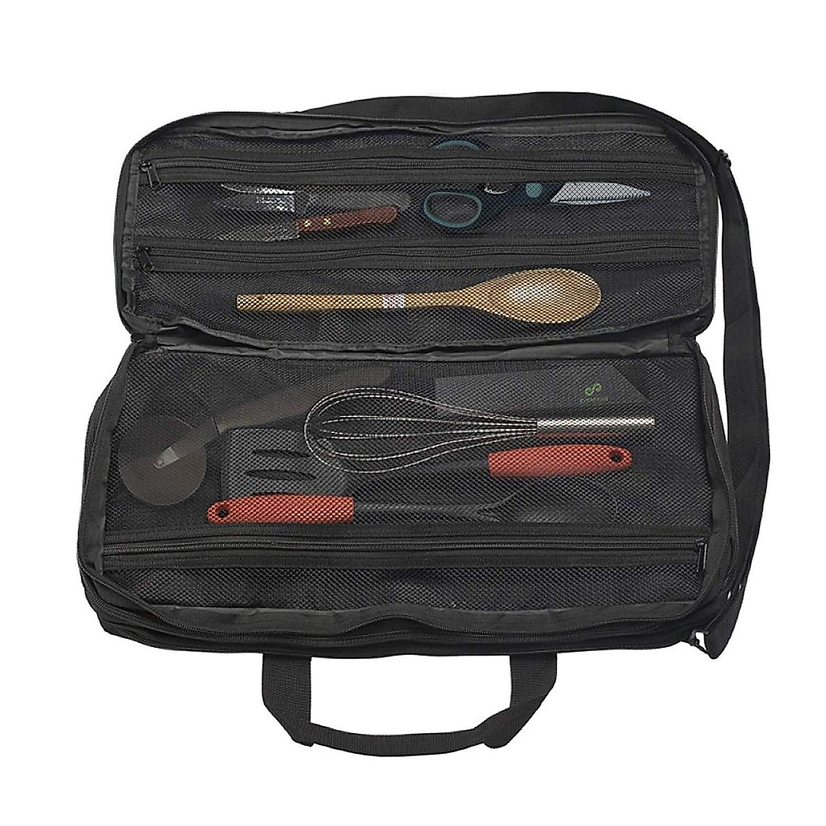 EVERPRIDE Chef Knife Bag PLUS Knife Guard Set (10-Piece Set) – Knife Carrying Bag Holds 20 Knives PLUS Kitchen Tools – Felt-Lined and BPA Free Knife Sheath Set – Knives Not Included