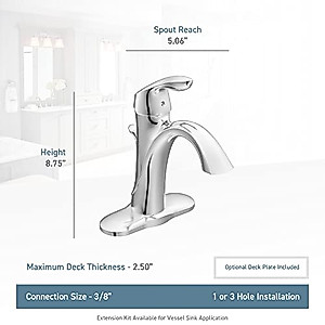 Moen Eva Brushed Nickel One-Handle High Arc Bathroom Faucet, 6400BN