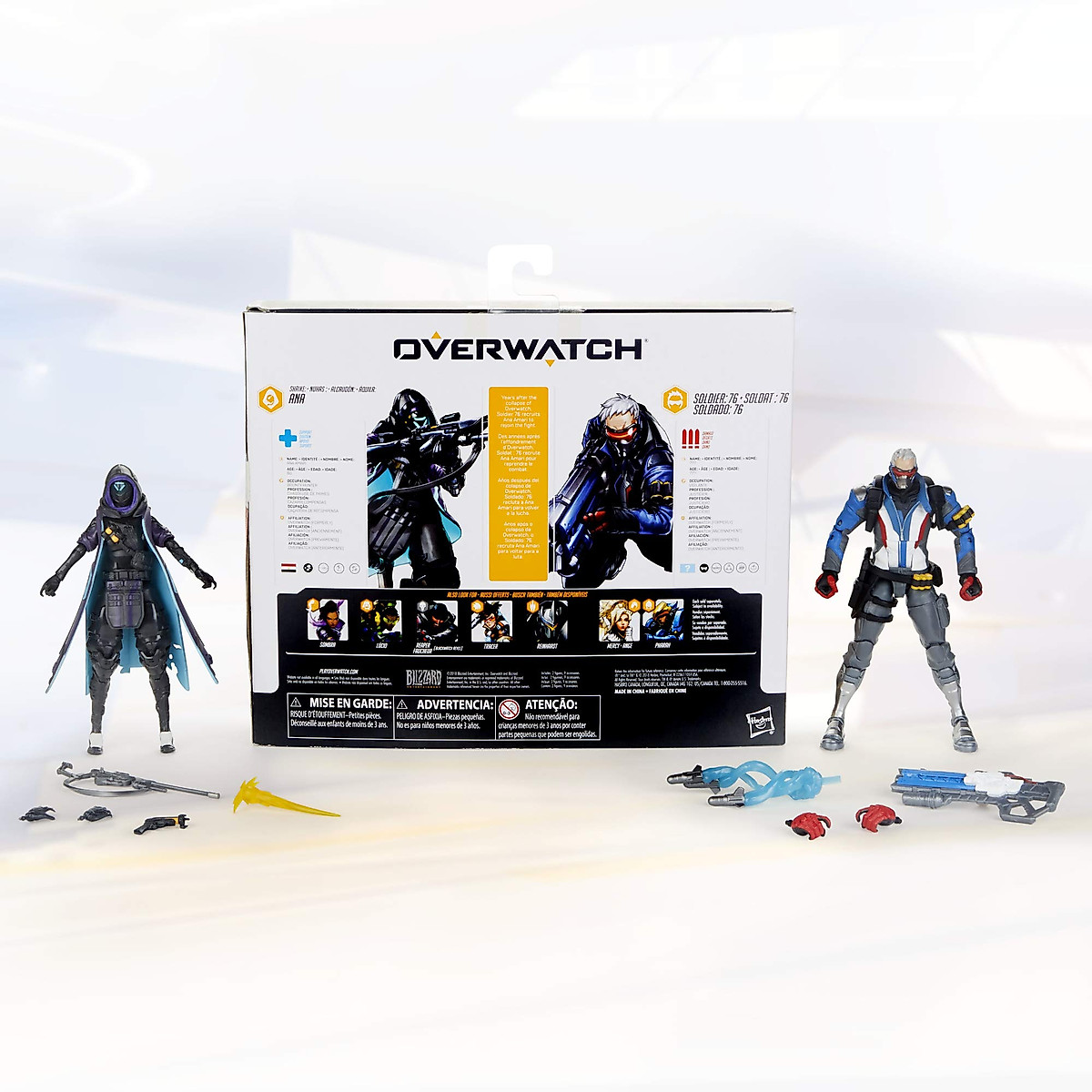 Hasbro Toys Overwatch Ultimates Series Soldier: 76 & Shrike (Ana) Skin Dual Pack 6" Collectible Action Figures