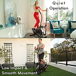 ORBITREK Elite Elliptical Machine for Home Workouts, Compact Exercise Equipment for Home Use, Cardio Training Machine with Variable Resistance, Compact Design, Supports Upto 300 lbs Weight Capacity