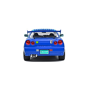 solido S1804304 1:18 1999 Nissan Skyline (R34) GT-R-Falken Drift Livery Collectible Miniature car, Multicolor