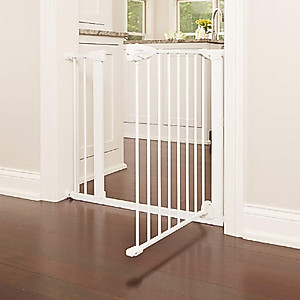 North States 5024129 30 x 29.75-40.5 in. Toddleroo White Metal Auto-Close Gate