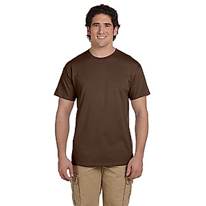 Fruit of the Loom Men's Short Sleeve Crew Tee, Medium - Chocolate