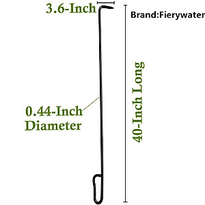 40" Fire Pit Tools Poker and Tongs for Safely Move Firewood, Rustproof with Rubber Handle for Fire Pit and Fireplace Accessories, Indoor and Outdoor Use