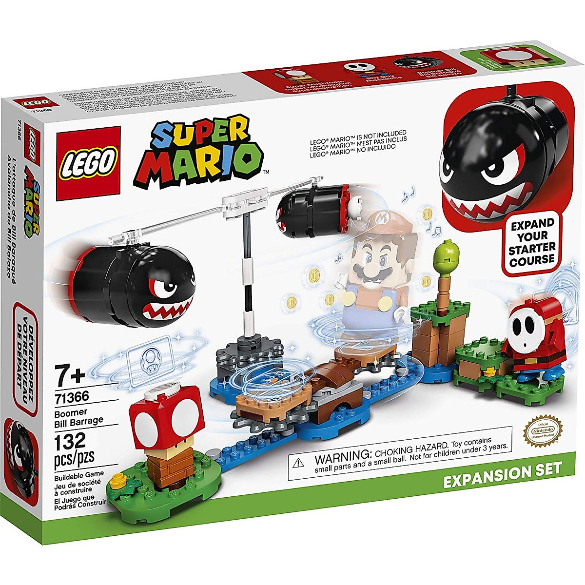 LEGO Super Mario Boomer Bill Barrage Expansion Set 71366 Building Kit; Toy for Kids to Add to Their Super Mario Adventures with Mario Starter Course (71360) Playset (132 Pieces)