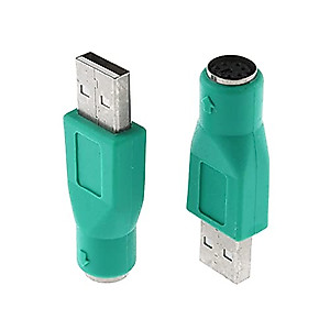 DGZZI USB to PS2 Adapter 2pcs Green PS/2 Female to USB Male Converter Adapter for Mouse and Keyboard