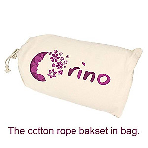 Orino Nautical Large Cotton Rope Storage Baskets with Handle, Soft Durable Laundry Baskets Nursery Hamper Organizer for Kids Toys (15.8x15x11.8 inch, Blue&Red Stripe American Flag Style)