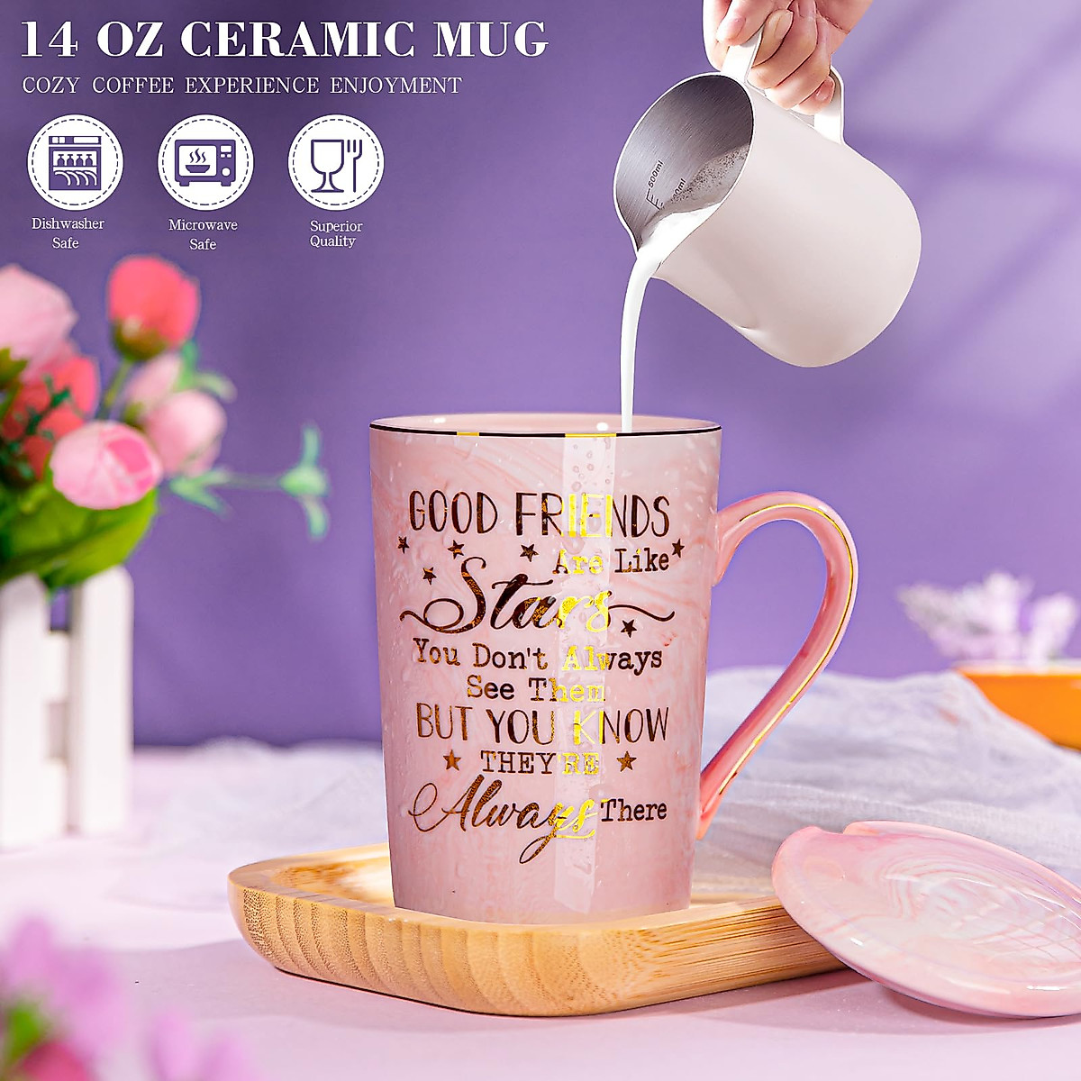 Best Friends Birthday Gifts for Women - Birthday Gifts for Women - Friendship Gifts for Women Friends - Unique Birthday Gifts Ideas for Friends, Sister, Besties, BFF - 14oz Friend Coffee Mug Set Gifts