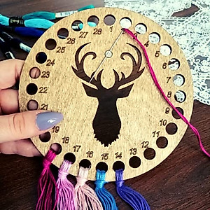 Lonjew Embroidery Floss Sorter, Organizer with Needle Holder Magnet, Cross Stitch Threads Organizer Keeps (Design15)