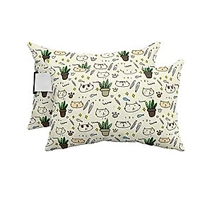 Recliner Head Pillow Ledge Loungers Chair Pillows with Insert Cartoon Animal Cat Fish Pattern Lumbar Pillow with Adjustable Strap Outdoor Waterproof Patio Pillows for Beach Pool Chair, 2 PCS