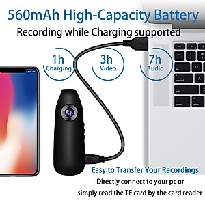 Spy Camera 1080P FHD Video Camera, Body Camera with Video Wearable, Police Cam with Smart Motion Detection, Pocket Clip for Office, Law Enforcement, Security Guard, Home,Outdoors