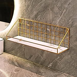 Floating Shelves, Wall Mounted Storage Shelf with Metal Wire, Wall Mounted Metal Wire Floating Shelves, for Bedroom, Bathroom, Living Room, Kitchen