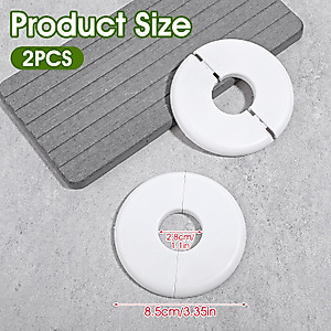 2PCS plumbing cover plates, Buckle Design pipe flange Self-Adhesive wall split flange for kitchen, bedroom, bathroom, Faucet，decoration(Round, Square）