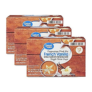Great Value Cappuccino Coffee and Hot Drink Single Serve Pods, 12 Count (French Vanilla Cappuccino, Pack of 3)