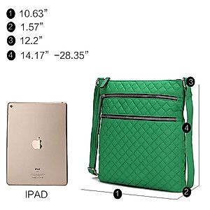 MKF Women's Quilted Cotton Crossbody Bag for Women Lightweight Crossover Shoulder Purse